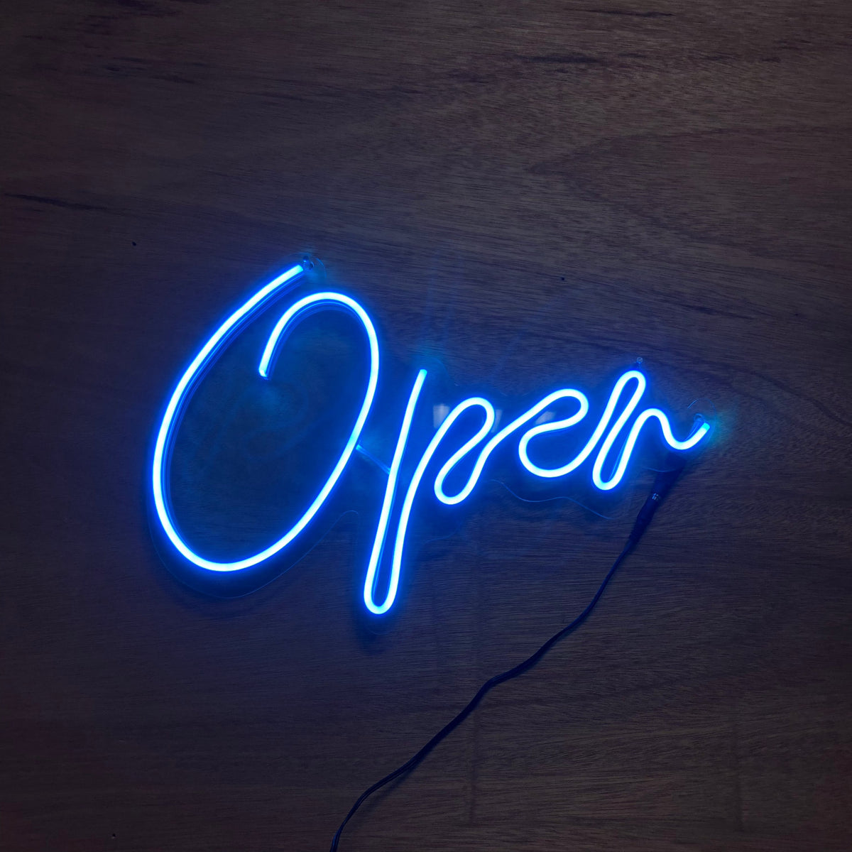 Letrero Led Neón con la Palabra Open en Luz Azul Hielo – La Bombilla ...